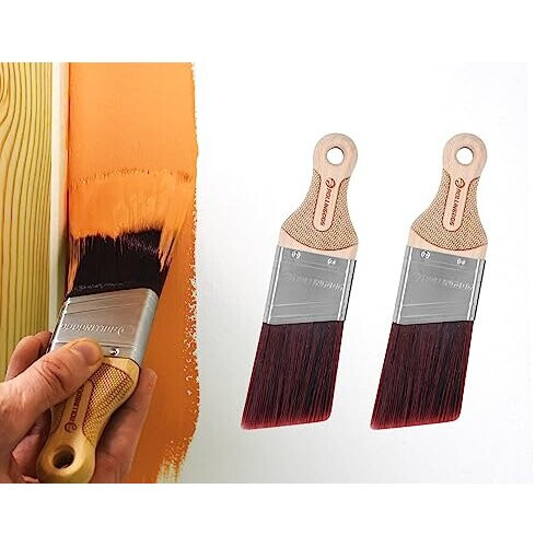 2" Angled Short Small Paint Brush with Ergonomic Handle for Sharp Edge ...