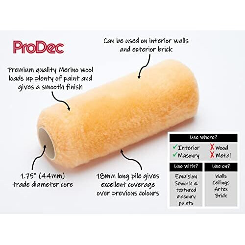 PRRE011 Long Pile Sheepskin Paint Roller, Premium Quality Merino Wool ...