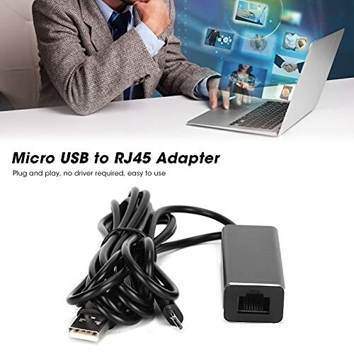 Micro USB to RJ45 Ethernet Adapter, 10/100Mbps Ethernet Adapter with ...