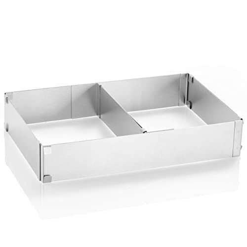 Adjustable Cake Tin with Divider - Rectangular Baking Frame - 28-53 cm ...