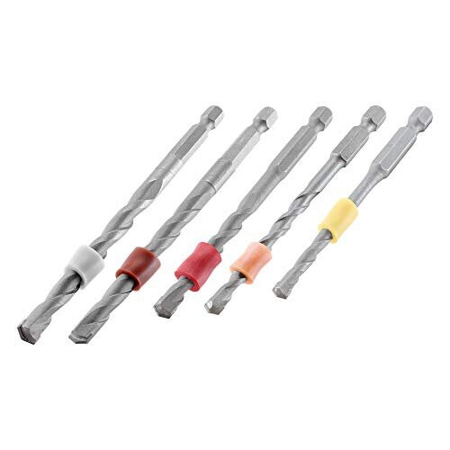 Snappy 5-Piece Masonry Drill Set with Depth Bands, Tungsten Carbide ...