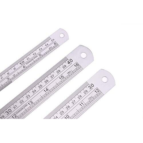 Stainless Steel Ruler Kit Metal Ruler Set with Conversion Table and ...