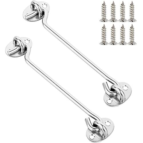 Hook and Eye Latch, 150mm/6'' Cabin Hook Gate Hook and Eye Stainless ...
