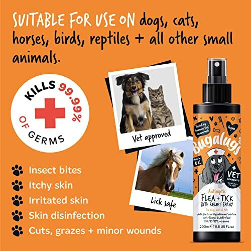 Insect Bite Relief Antiseptic spray for dogs 200ml, puppy, cats & pets ...