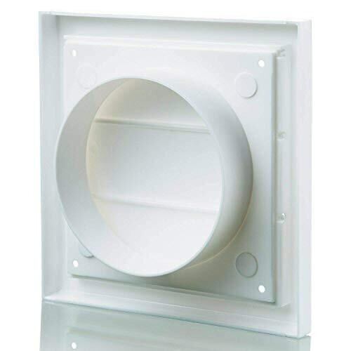 VENTS 100 mm White Plastic Gravity Wall Grille with Non-Return Shutter ...