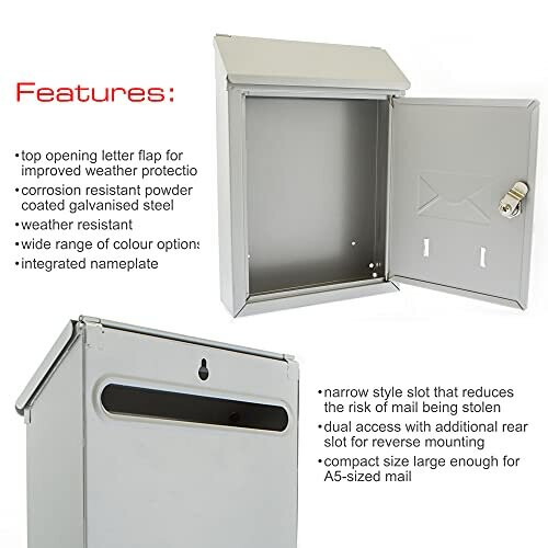 Burg-Wachter MB09S Avon Rear Entry Wall Mounted Galvanised Steel ...