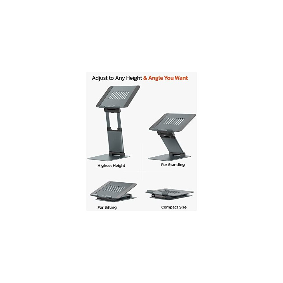 Sit to Stand Laptop Stand, Extra Tall Height Adjustable, Ergonomic ...