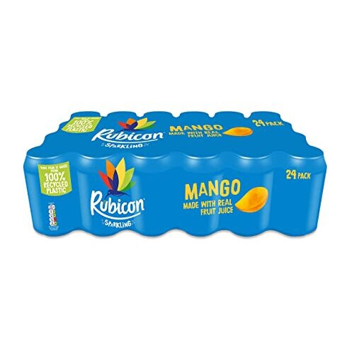 Sparkling Mango, Fizzy Drink with Real Fruit Juice, 24 x 330ml Cans on ...
