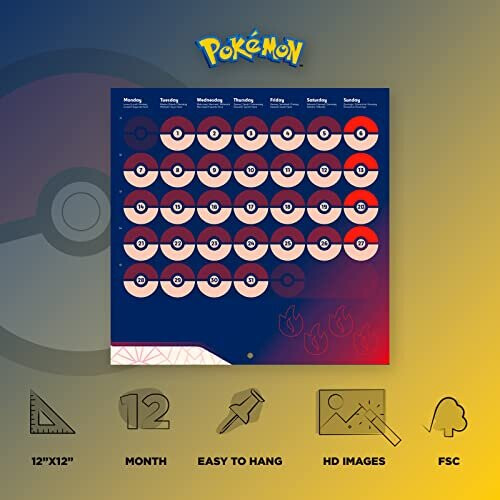 Pokemon Wall Calendar 2023 12' x 12' FSC| 12 Month Planner | Square ...