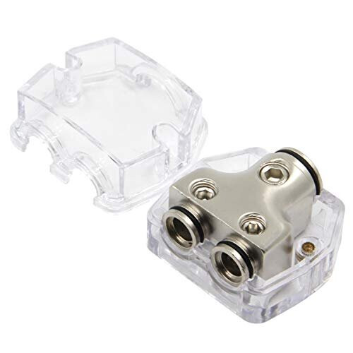 2 Way Power Distribution Block, 0/2/4 AWG Gauge in, 4/8/10 Gauge Out ...