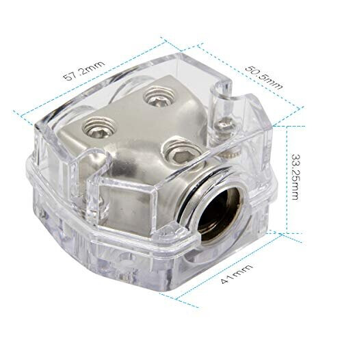 2 Way Power Distribution Block, 0/2/4 AWG Gauge in, 4/8/10 Gauge Out ...