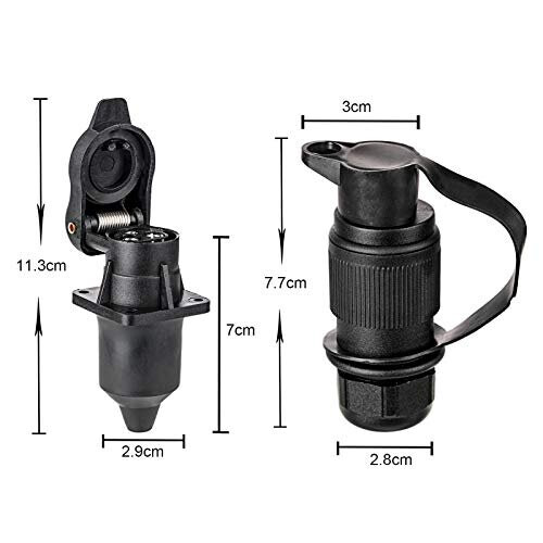 3 Pin Trailer Plug & 3 Pin Trailer Socket, 3 Pin Tractor Plug, 12V ...