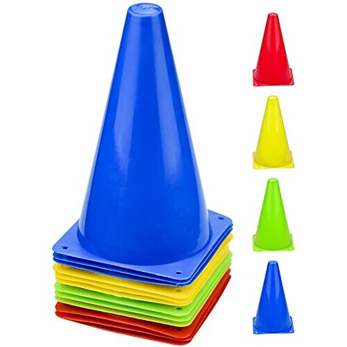 NC Pack of 12 Soccer Cones, Plastic Traffic Cones Sports Training ...