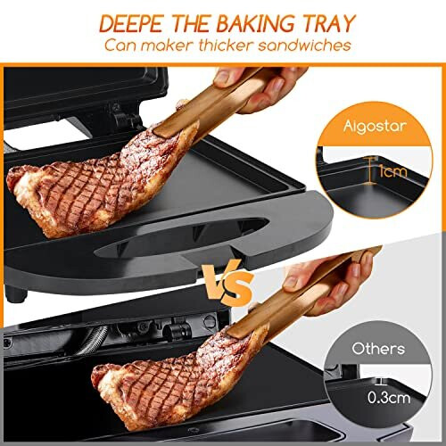 Single Sandwich Toastie maker, Deep Fill Sandwich Toaster with Non ...
