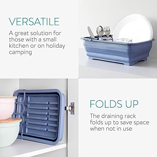 Collapsible Dish Drainer - Foldable Portable Dish Rack for Drying ...