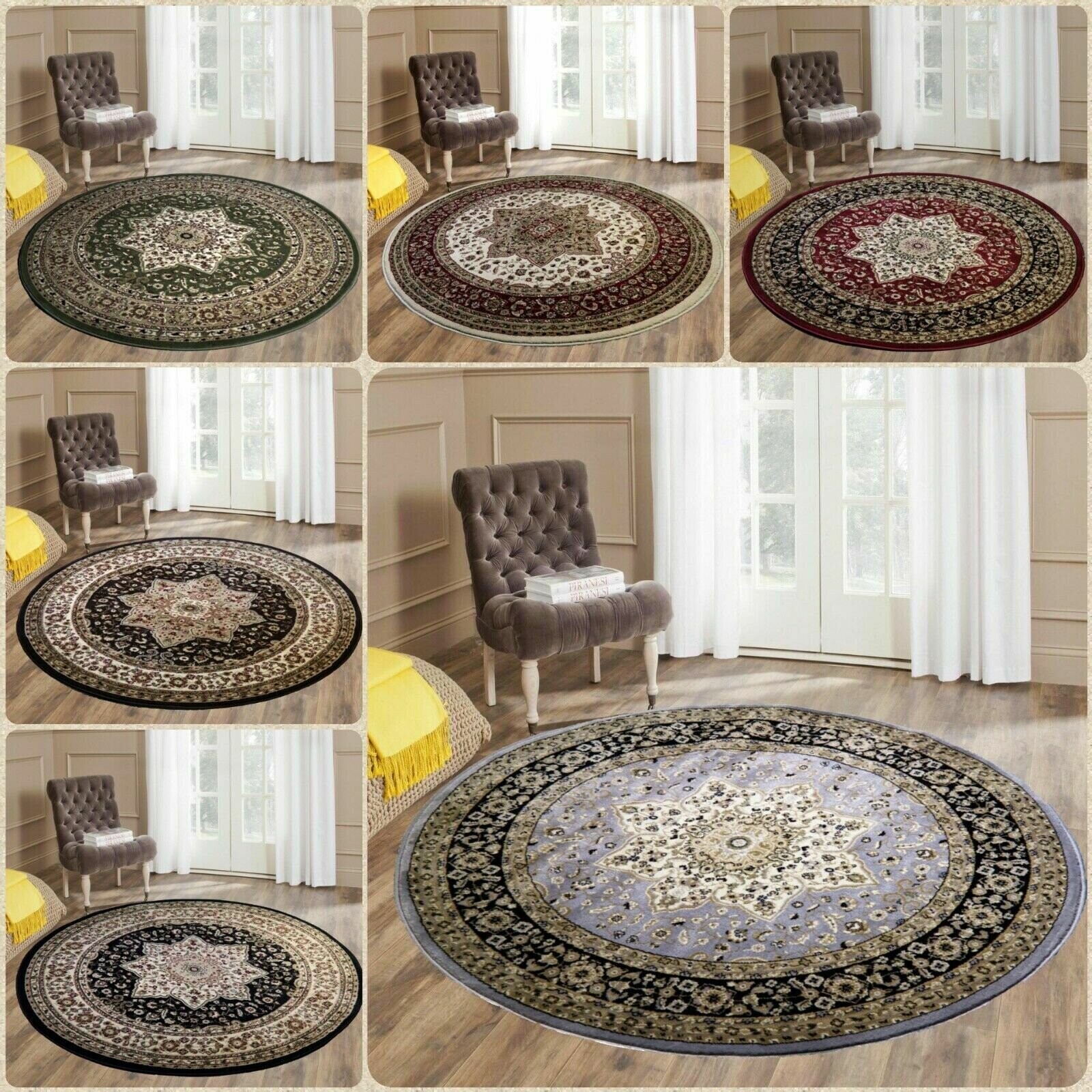 Traditional Round ROME Rugs Large for Living Room Carpet on OnBuy