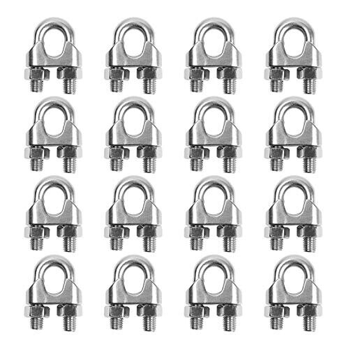 16pcs 304 Stainless Steel Wire Rope Clamp, Heavy Duty Wire Rope Clamp ...