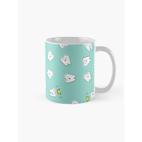 Mugs 11oz Cute teeth Happy teeth dental braces pattern Coffee Ceramic ...