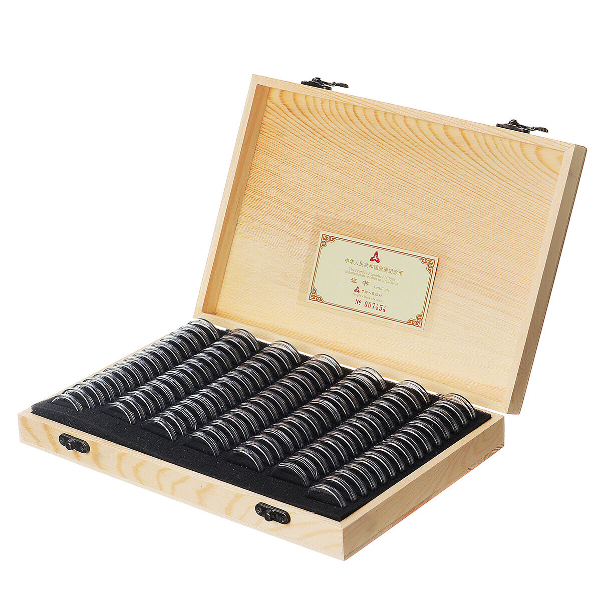 20/100PCS Rugged Wooden Coins Display Case Capsule Holder Storage Coin ...