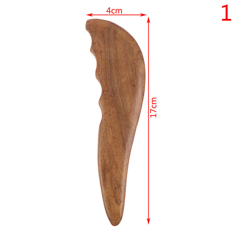 (a-Gold) Wood Body Massage Gua Sha Tool Foot Reflexology AcupunctureThai Massager Roller Therapy ...