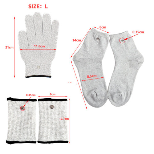 (a-Three-piece suit) Conductive Fiber Knee Sleeve Electrode Tens EMS ...