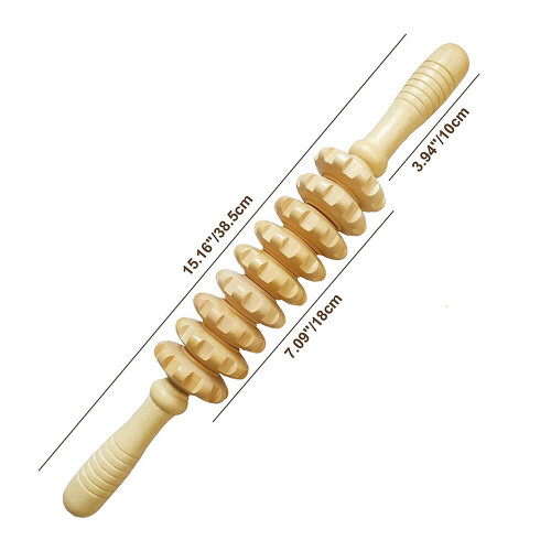 (a-Wood B-9 Roller) Wood Therapy Roller Stick Massage Tool, Curved ...