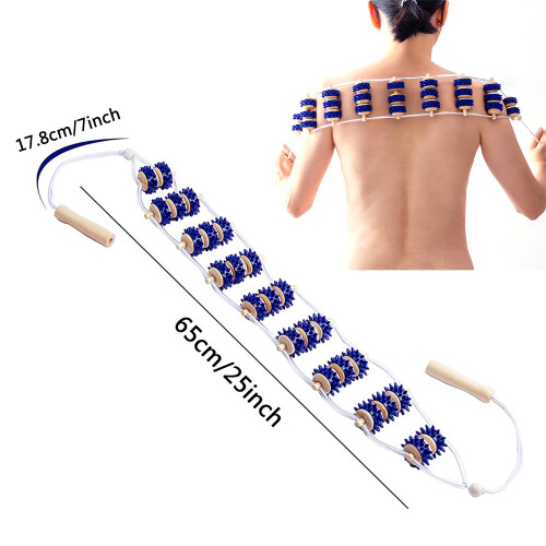 A 3 Wood Back Massage Roller Rope Wooden Ball Self Massage Tool Anti