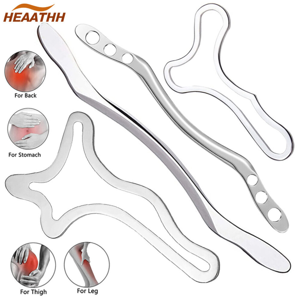 (a-A1) Stainless Steel Long Gua Sha Massage Stick Body Muscle Scraping ...