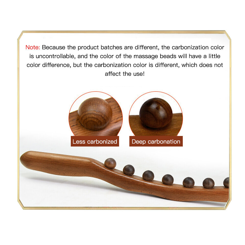 (a-Carbonized-8 beads) Natural Carbonized Wood Therapy Scraping Massage ...