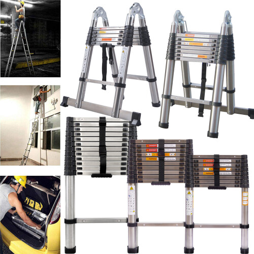 Extendable Ladder Steel Telescoping Ladder Portable Step Ladders Multi ...