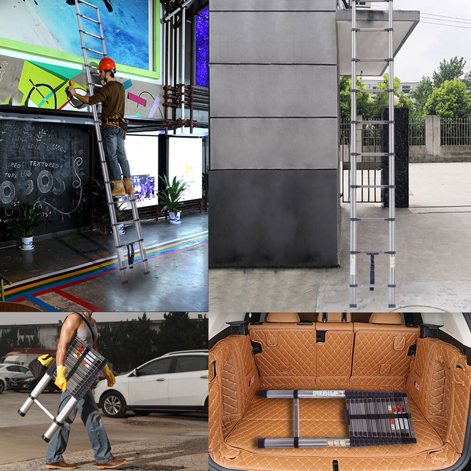 (3.2M Straight Ladder) Extendable Ladder Steel Telescoping Ladder ...