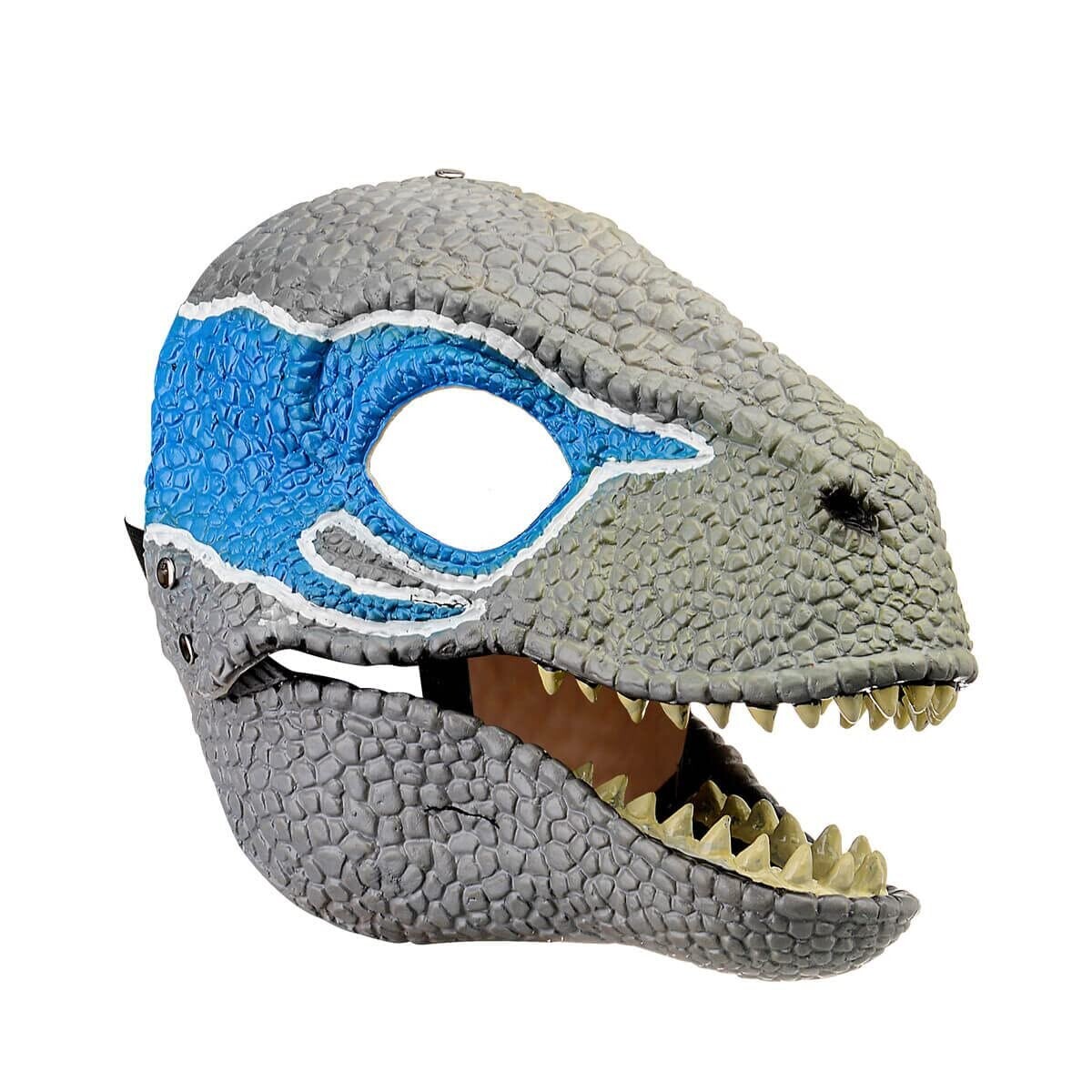 Dino Mask Moving Jaw,Blue Dinosaur Mask Realistic For Kids Adult ...