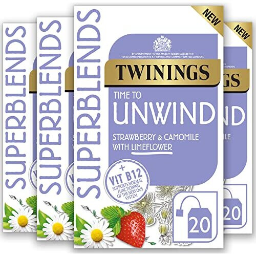 Superblends Unwind Tea - Strawberry Herbal Tea Infusion with Camomile ...