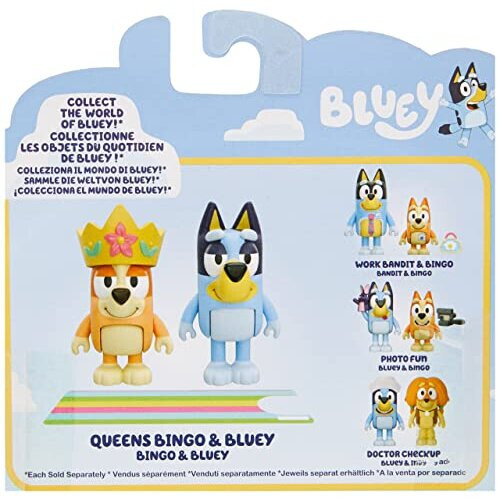 Queens Official Collectable Character 2 Figure Set Featuring Bluey and ...