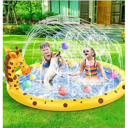 Outdoor Paddling Pool - Toddler Toys Wading Pool 67” Splash Pad ...
