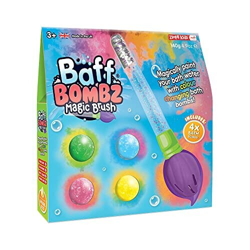 Baff Bombz Magic Brush from, 4 x Bath Bombs, Bath Toy, Create a Magical ...