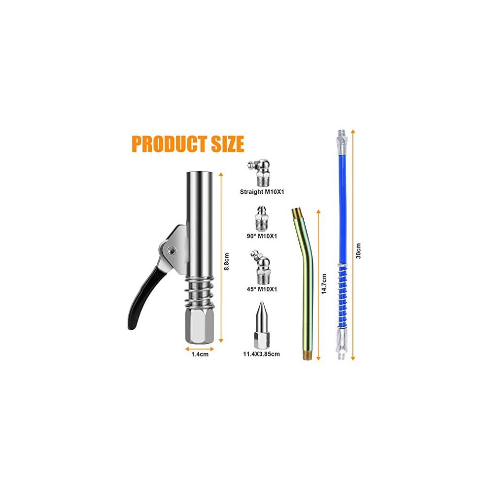 Grease Gun Coupler, 12,000 PSI Grease Guns Coupler G Coupler Quick ...