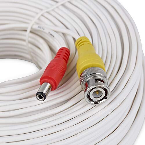 BNC Video Power Cable For CCTV Camera DVR Security System (10M, White ...