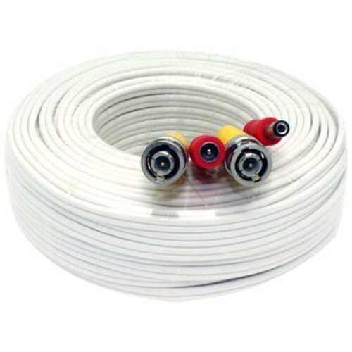 BNC Video Power Cable For CCTV Camera DVR Security System (10M, White ...