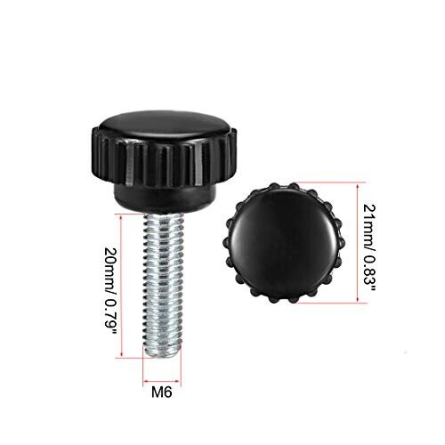 M6 x 20mm Metric Male Thread Knurled Clamping Knobs Grip Thumb Screw on ...