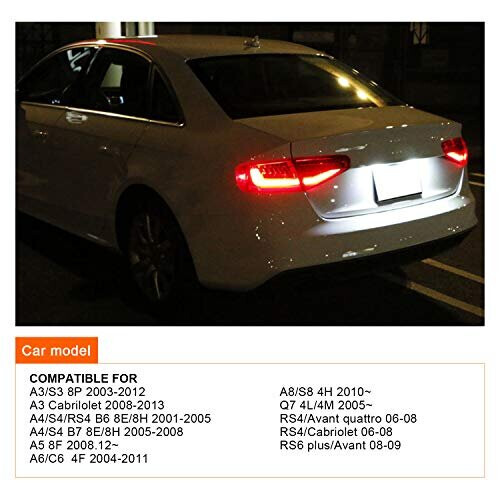 Number Plate Light, 2 x LED Rear License Plate Lamps For Audi A3 S3 A4 ...