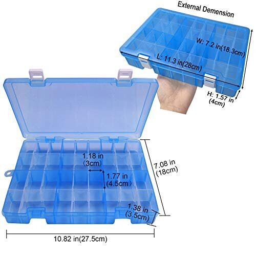 Storage Boxes, Plastic Storage Box Organiser Storage, Adjustable ...