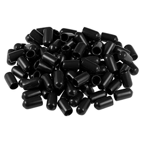 100pcs Rubber End Caps 6.5mm ID Vinyl Round Tube Bolt Cap Cover Screw ...