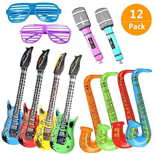 Jumbo Rock Star Inflatables Toys Set Photo Booth Props Guitar Saxophone ...