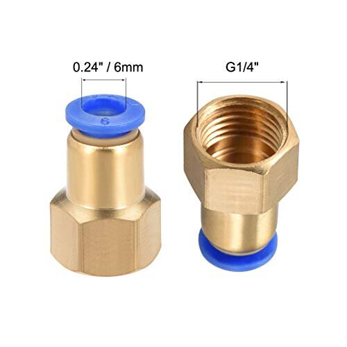 Push to Connect Tube Fitting Adapter 6mm Tube OD x G1/4" Female ...