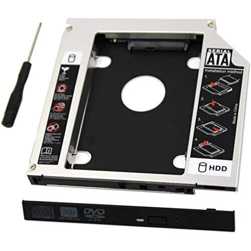 Universal 9.5mm SATA to SATA 2nd SSD HDD Hard Drive Caddy Adapter Tray ...