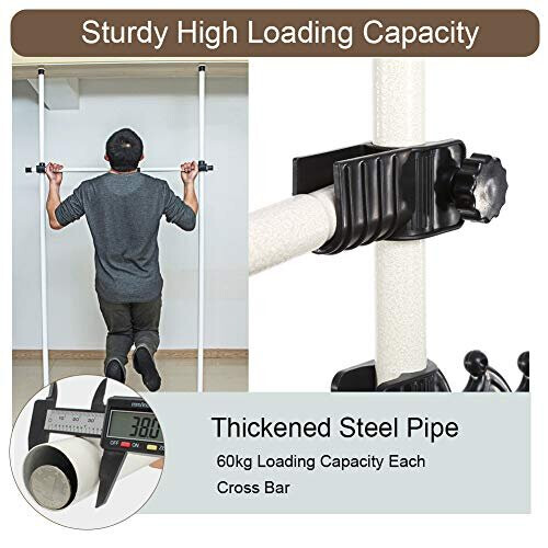 DIY Telescopic Wardrobe Organiser Garment Rack Clothes Tidy Rail, Heavy ...