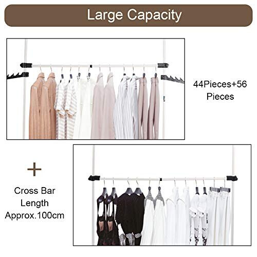 DIY Telescopic Wardrobe Organiser Garment Rack Clothes Tidy Rail, Heavy ...
