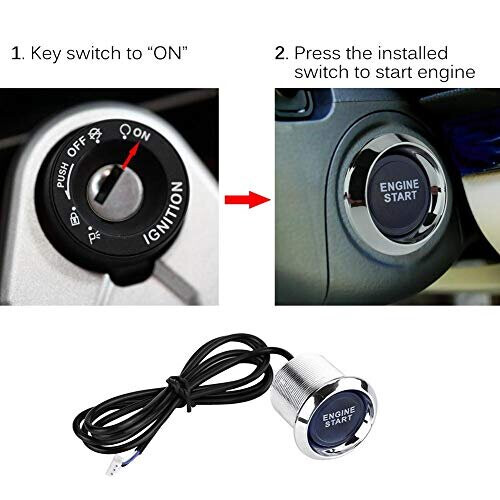 Universal 12V LED Car Push Button Starter Switch Engine Start Button ...