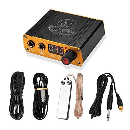 Black Tattoo Power Supply kit Digital LCD Display Tattoo Machine Power ...